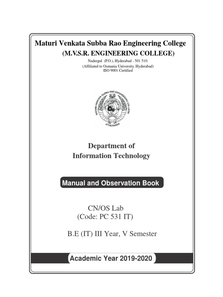 CNOS - Lab - Manual - 2019-20 DT 17-6-19 | PDF