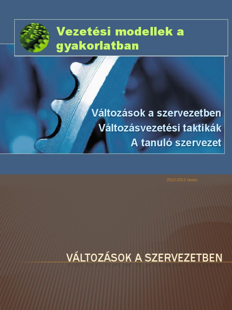 Vezetési Modellek 1. Dr. CH.M | PDF