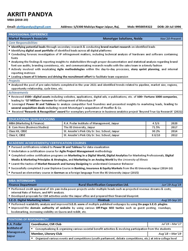 Iimjobs Akriti Pandya | PDF