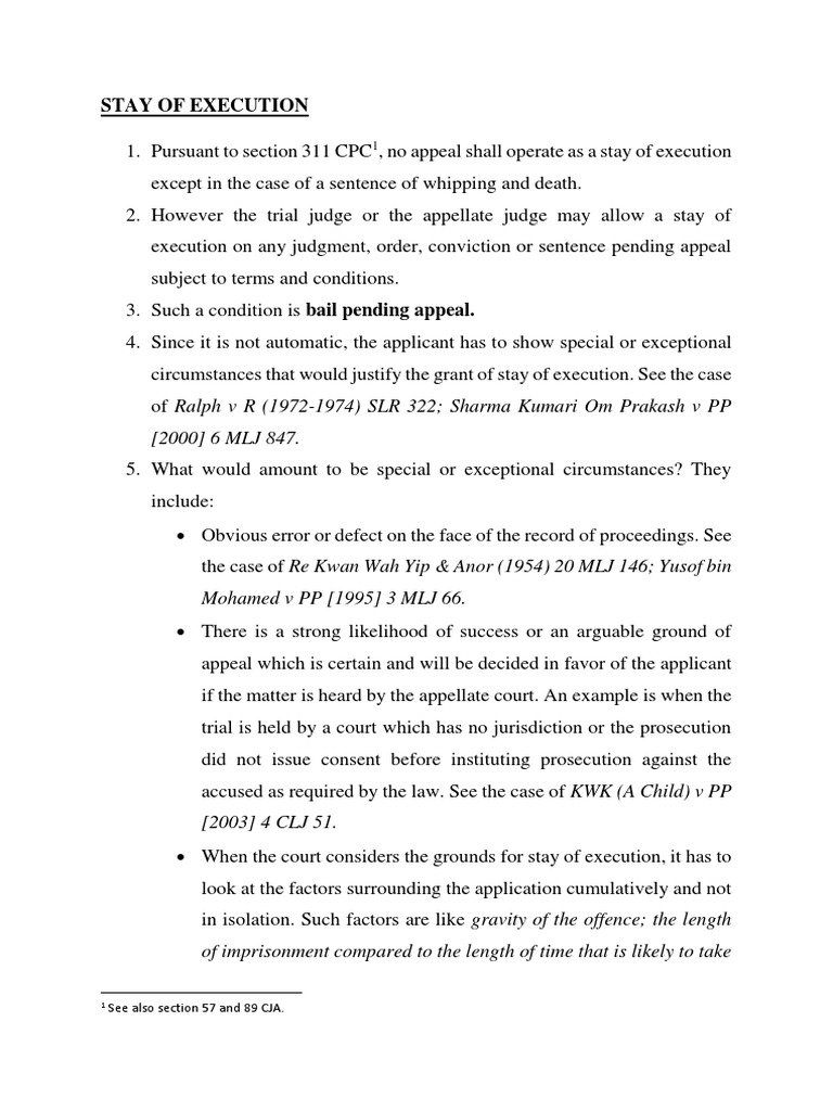 Stay of Execution | PDF