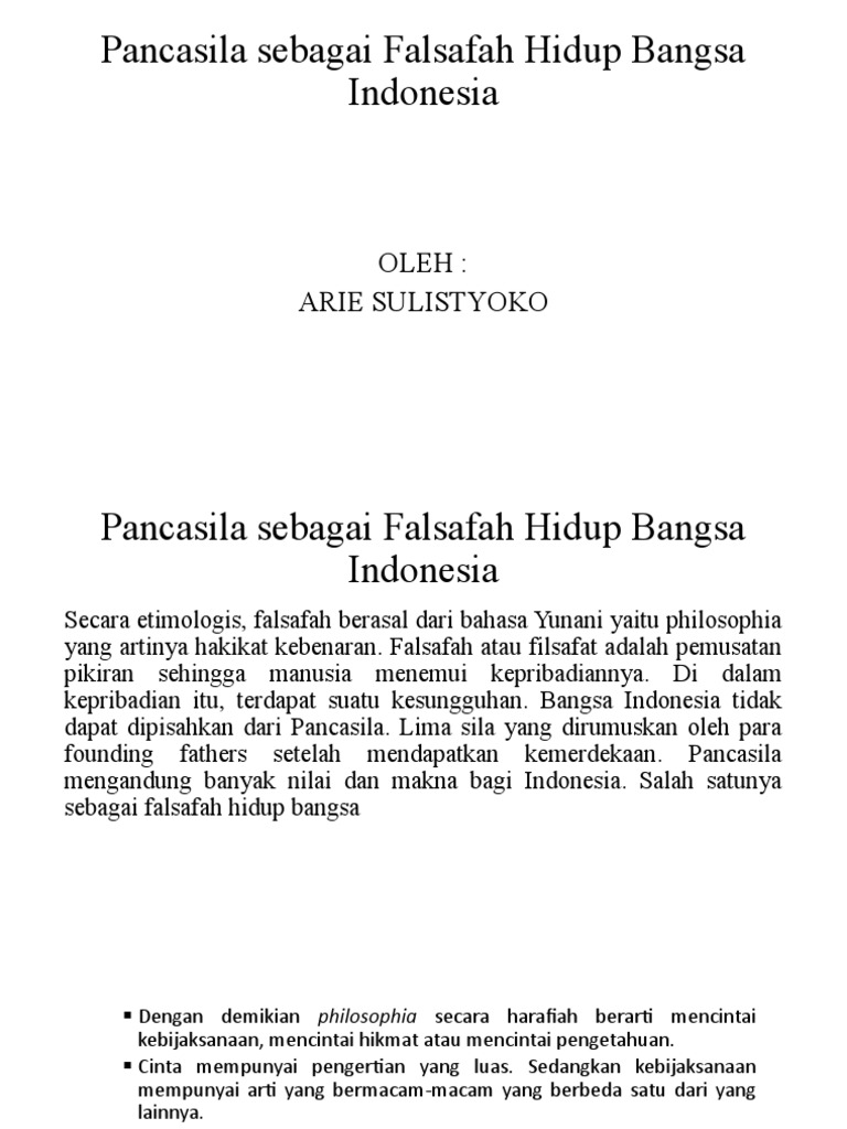 Pancasila Sebagai Falsafah Hidup Bangsa Indonesia | PDF