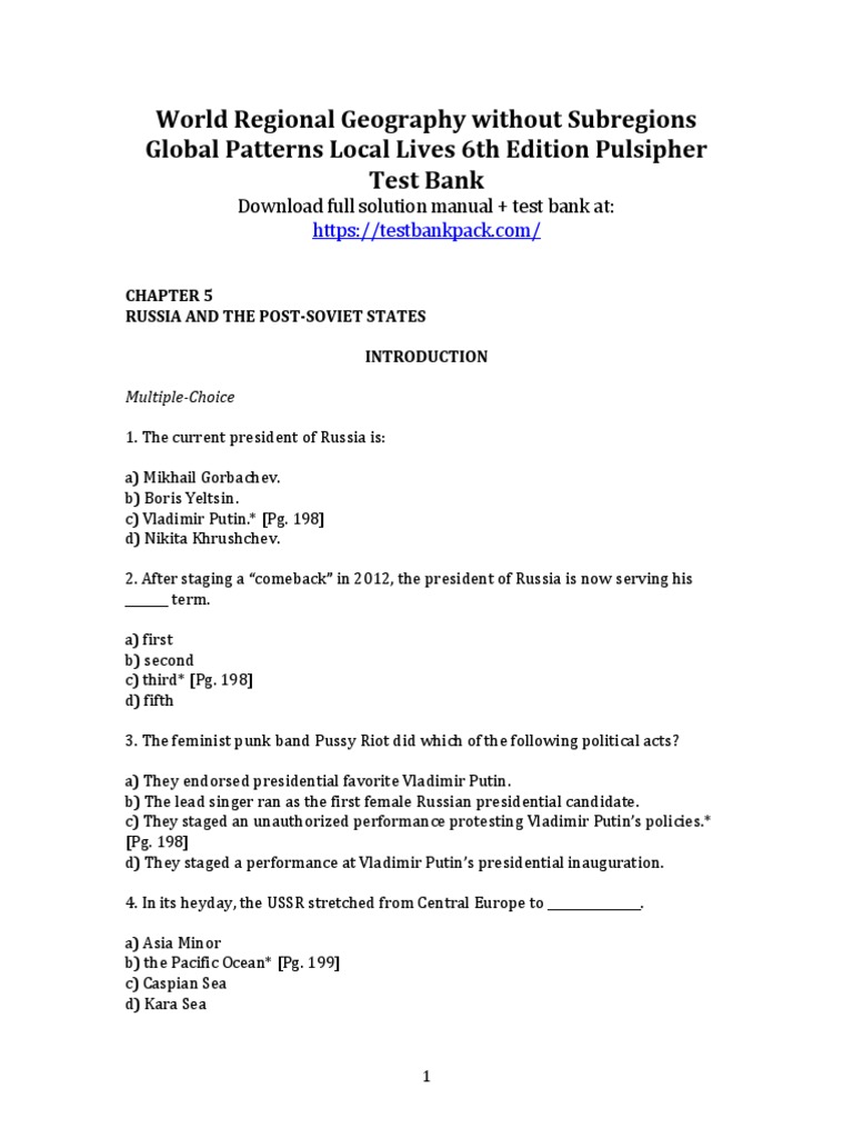 World Regional Geography Without Subregions Global Patterns Local Lives ...