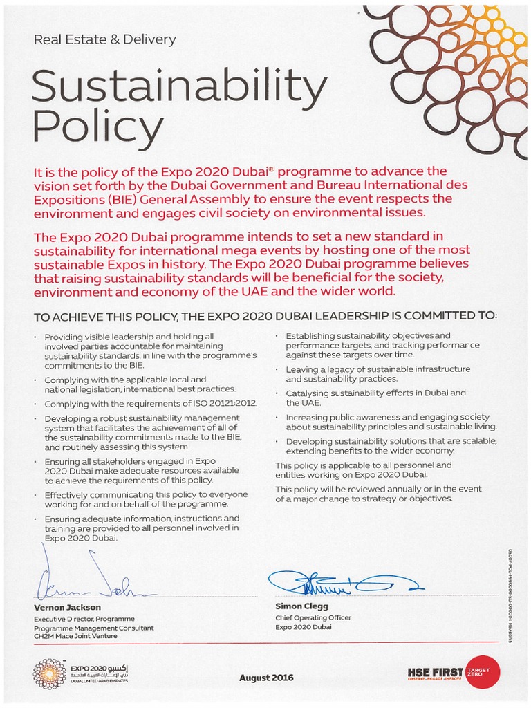 Sustainability Policy | PDF