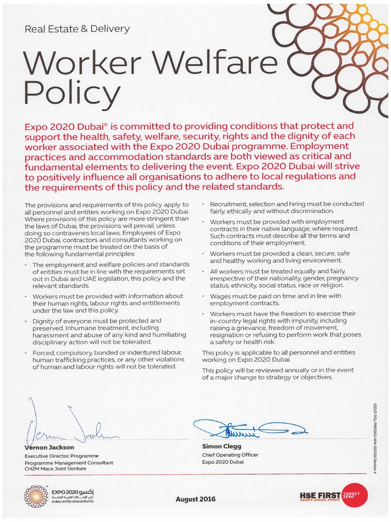 Worker Welfare Policy | PDF