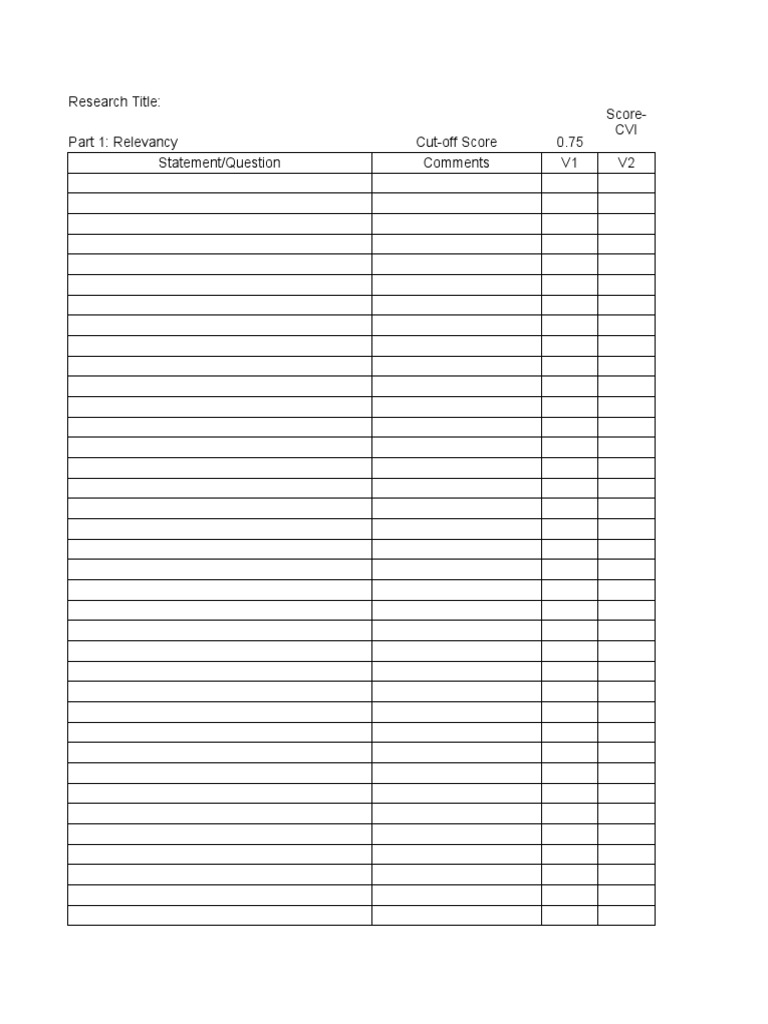 Survey Questionnaire Validation | PDF Survey Questionnaire Validation | PDF