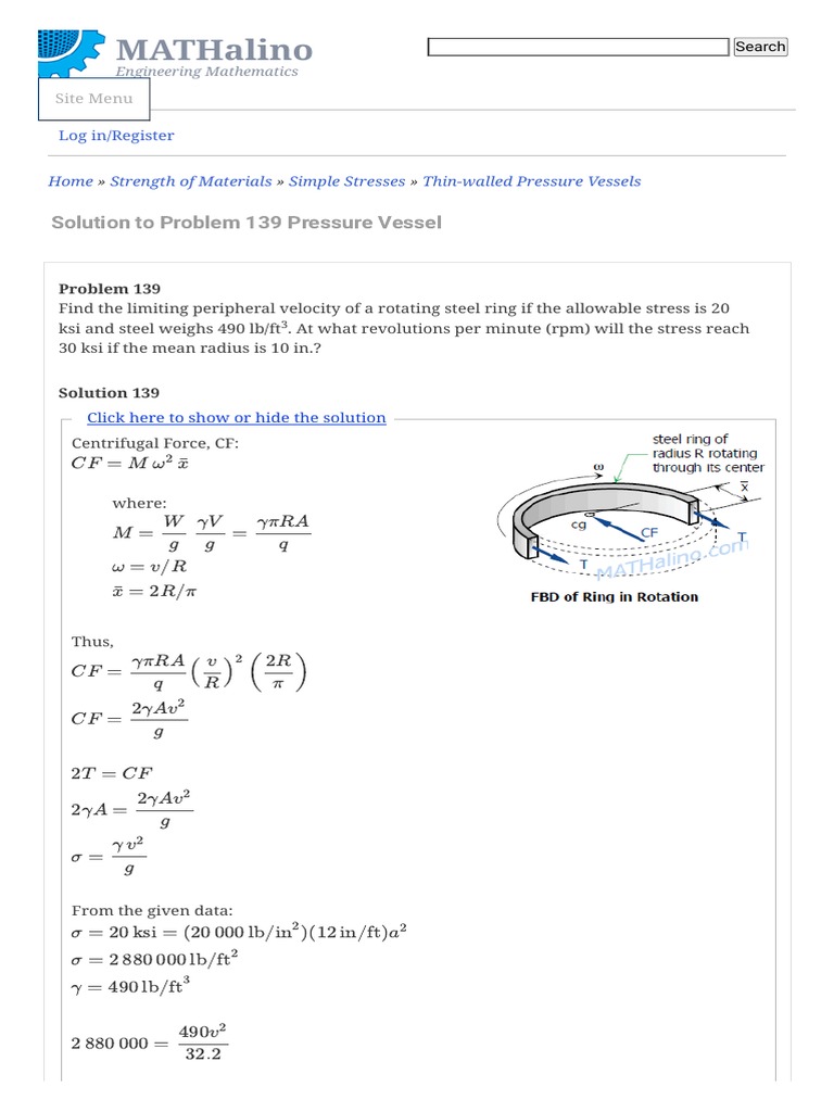 Pressure Vessel - Strength of Materials | PDF | Science & Mathematics