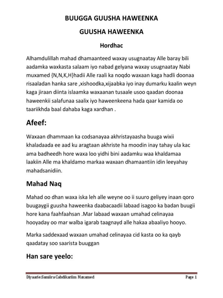 @somalilibrary - GUUSHA HAWEENKA | PDF