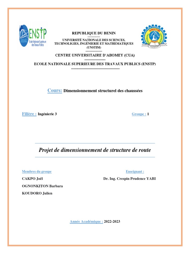 Dimensionnement Route 1 | PDF