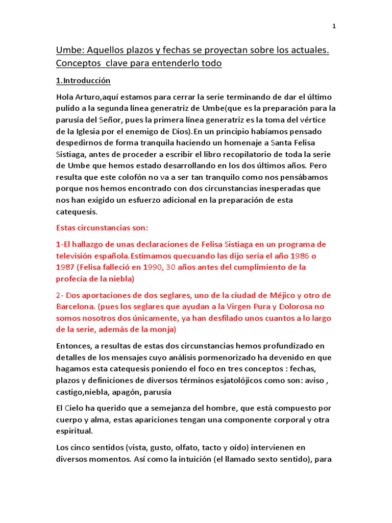 Umbe, Fechas, Plazos y Conceptos Clave para Entenderlo Todo | PDF | Religión y espiritualidad