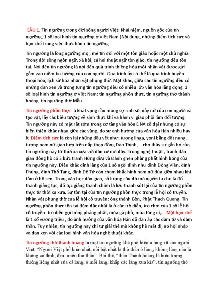 ôn tập csvh | PDF