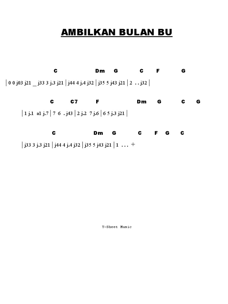 Ambilkan Bulan Bu (Not Angka) | PDF