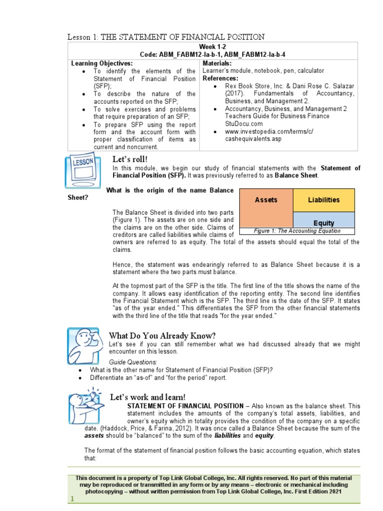 1ST Quarter Fundamentals of Accounting 2 | PDF