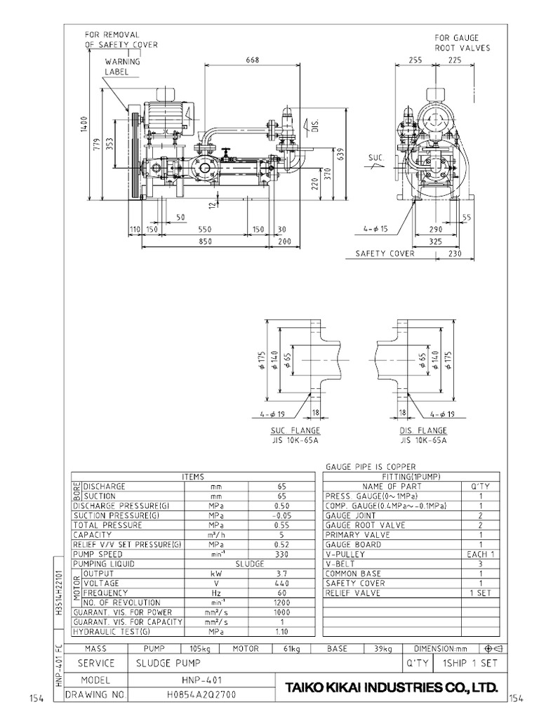 Sludge Pump DWG | PDF