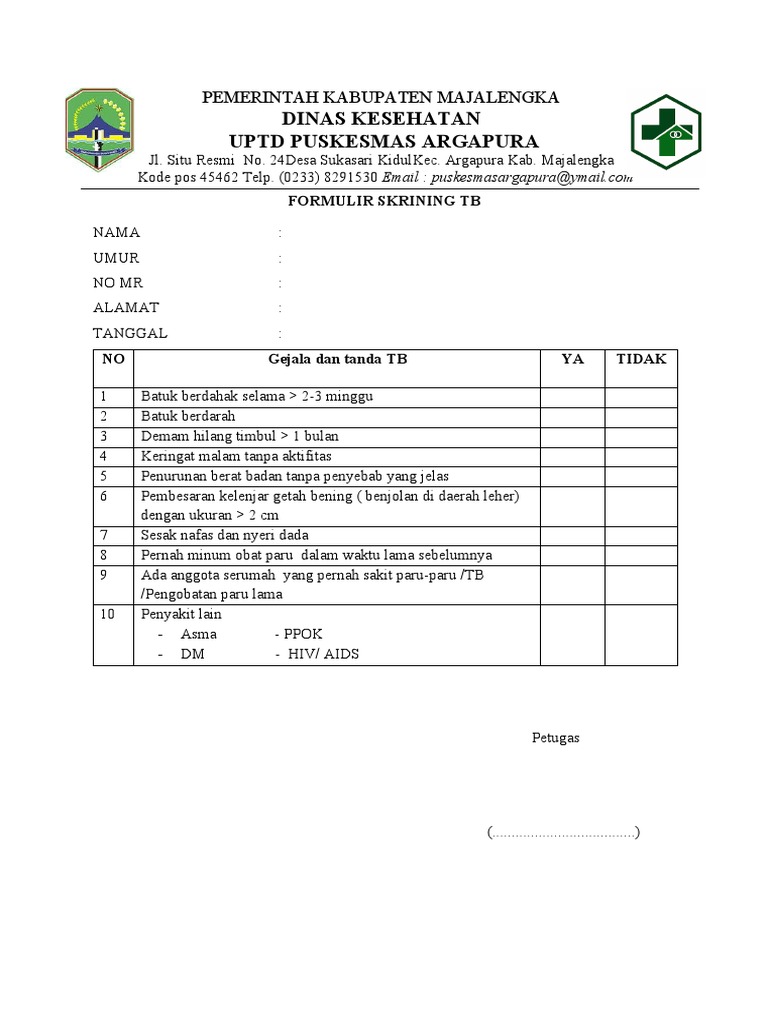 Form Skrining TB | PDF