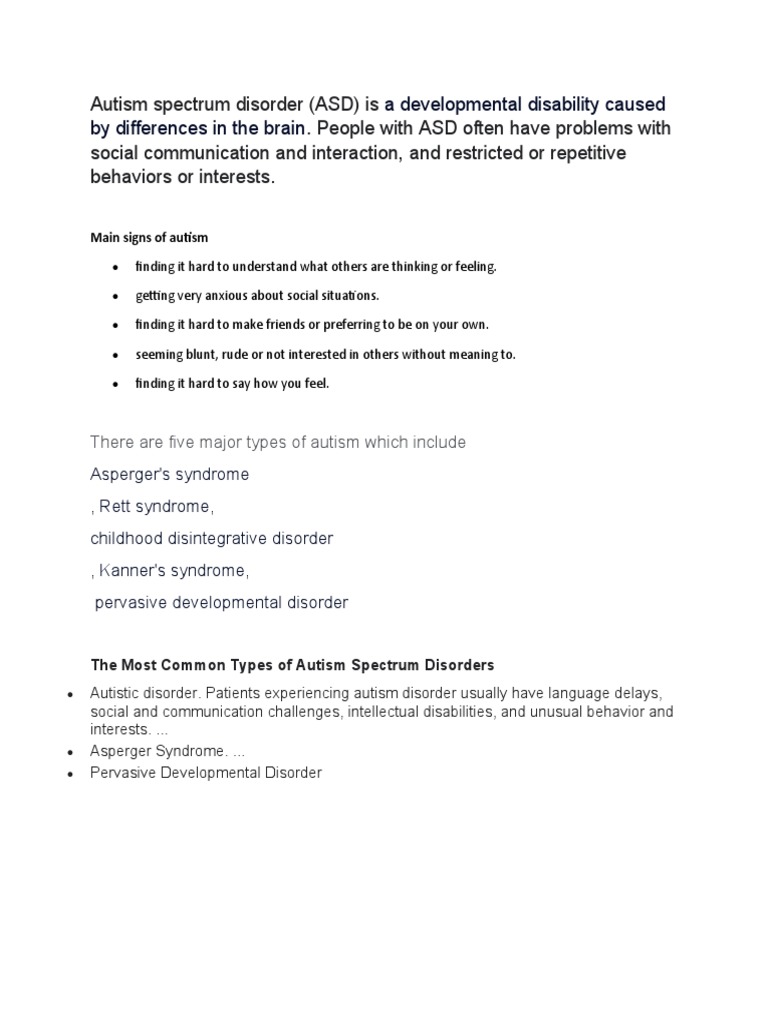 Autism Spectrum Disorder | PDF