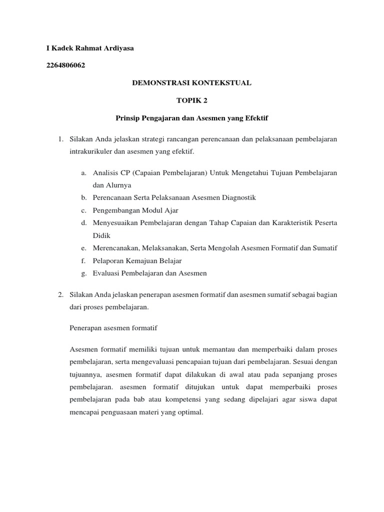 Demonstrasi kontekstual-PPAE-Topik 2 | PDF