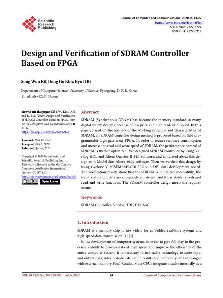 Design and Verification of SDRAM Controller Based On FPGA | PDF