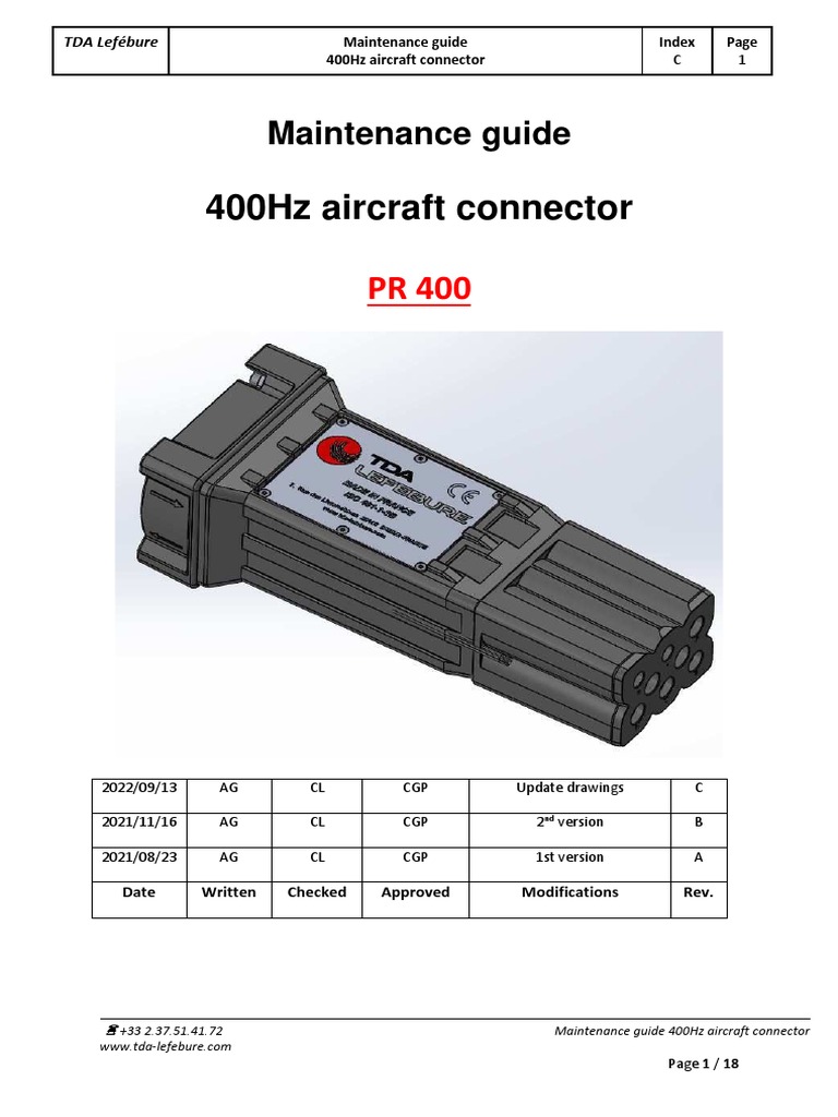 Maintenance Guide 400Hz Aircraft Connector Rev C | PDF