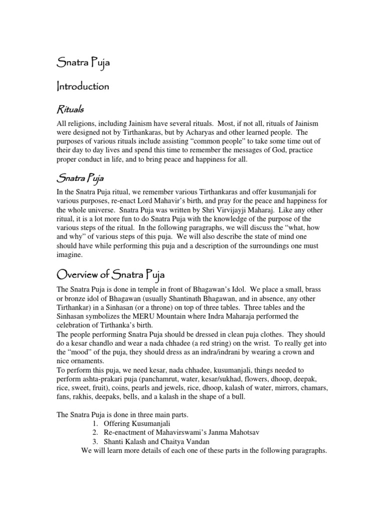Snatra Puja Introduction 290015 Data | PDF