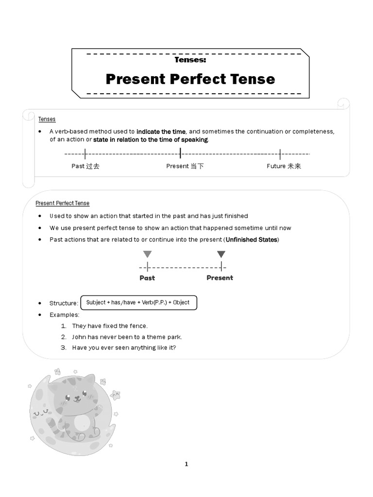 Y4 Grammar - Present Perfect Tense | PDF