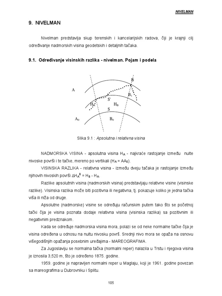 Poglavlje 9 - Nivelman | PDF