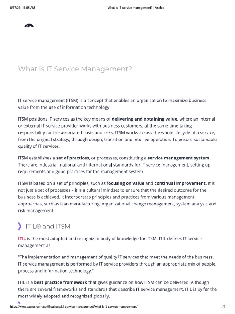 ITSM | PDF ITSM | PDF