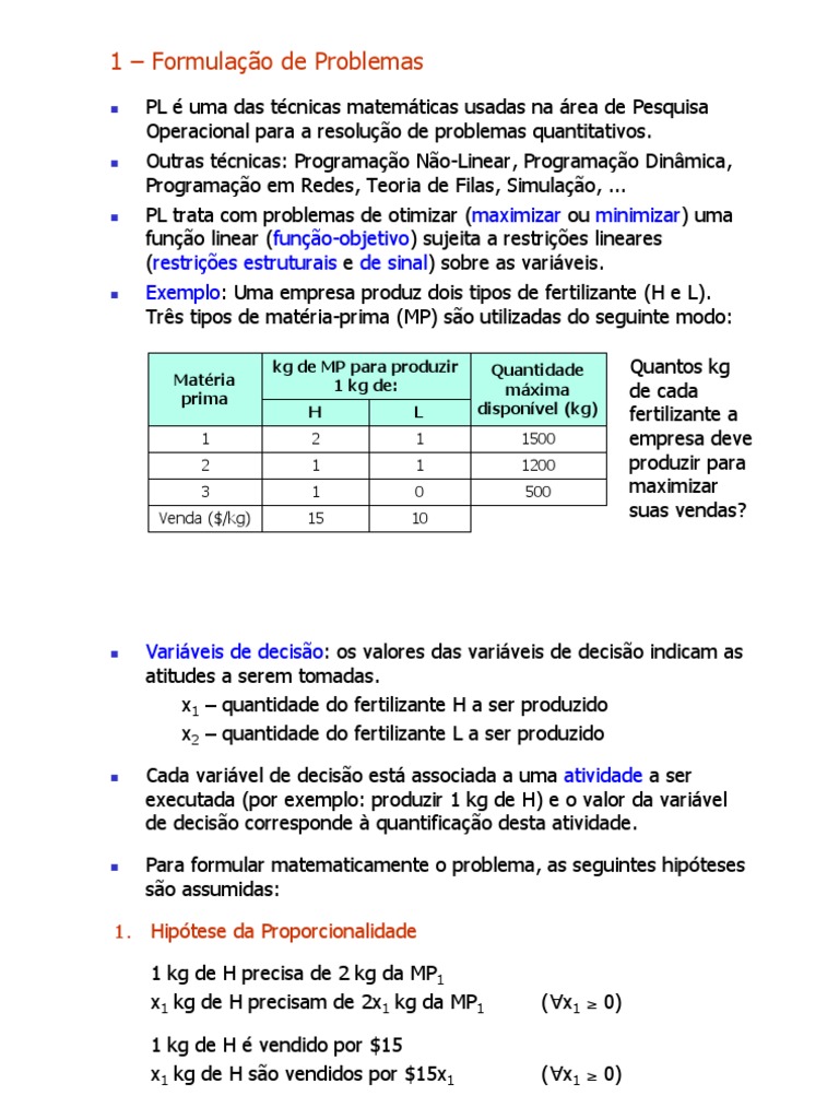 1 Formulacao de Problemas | PDF