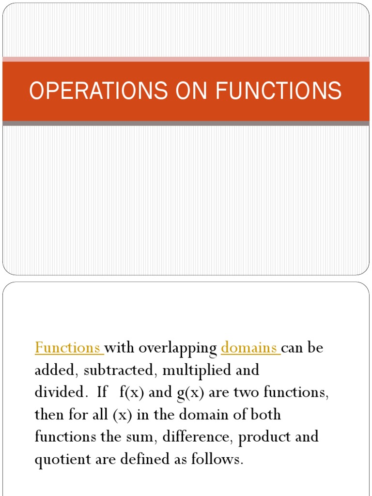 Operations of Function | PDF