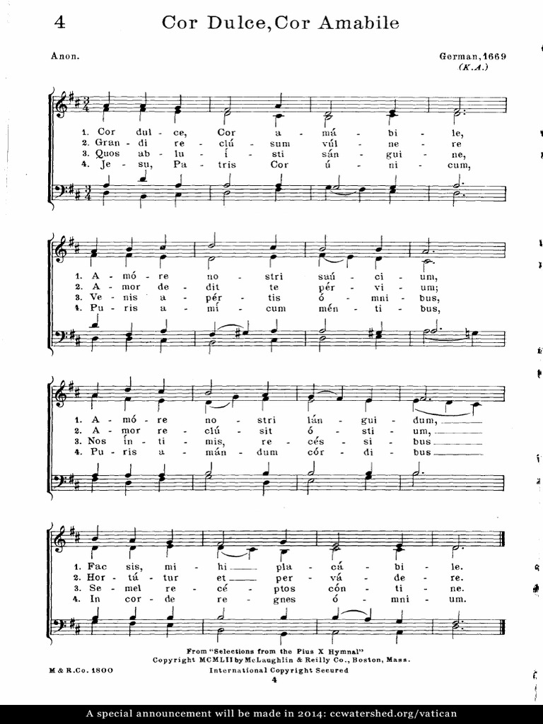 Cor Dulce, Cor Amabile | PDF