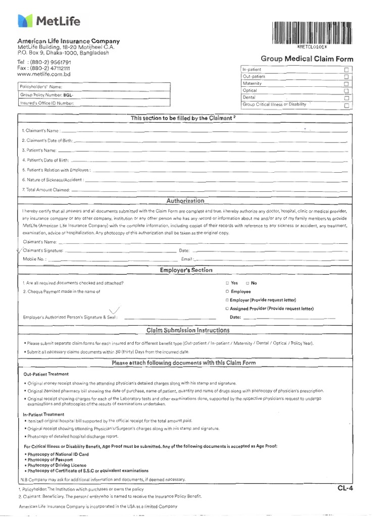 Insurance - Claim Form | PDF