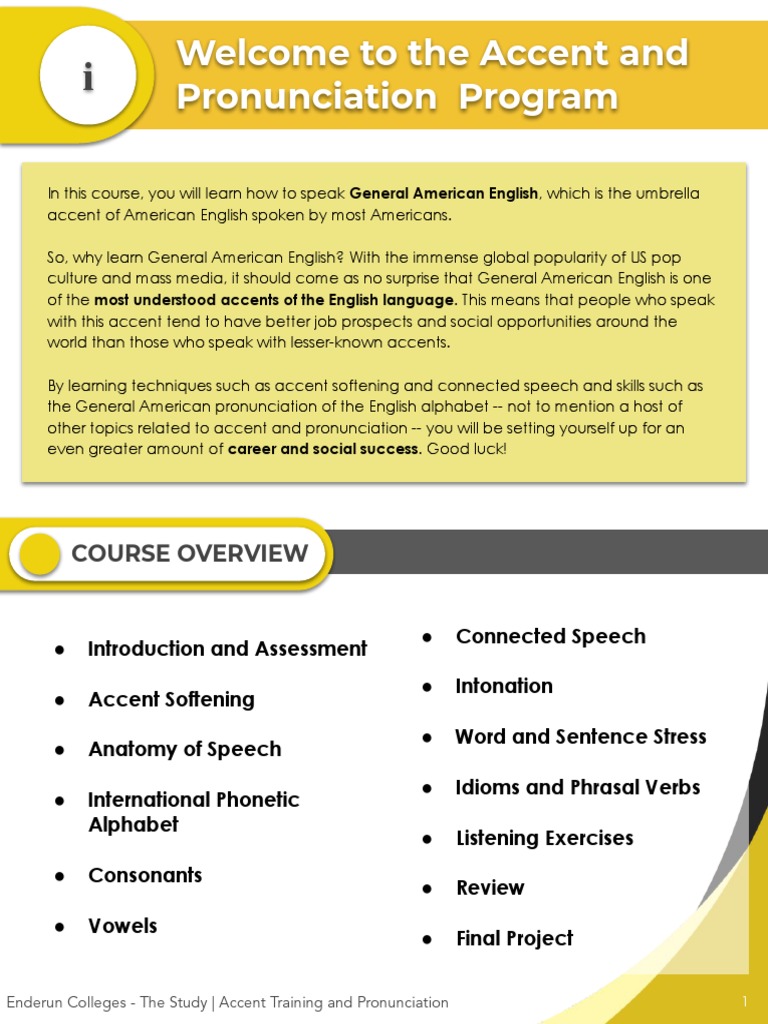 MODULE - Accent Training and Pronunciation | PDF