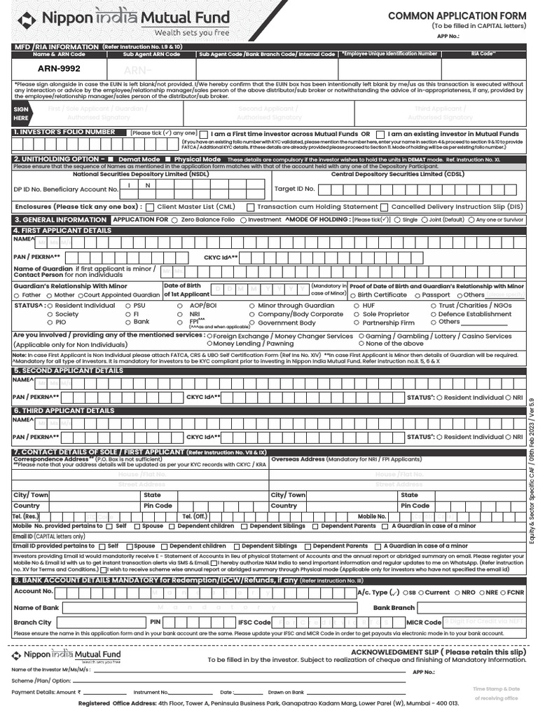 AMC NipponIndia MF (Purchase With SIP) | PDF