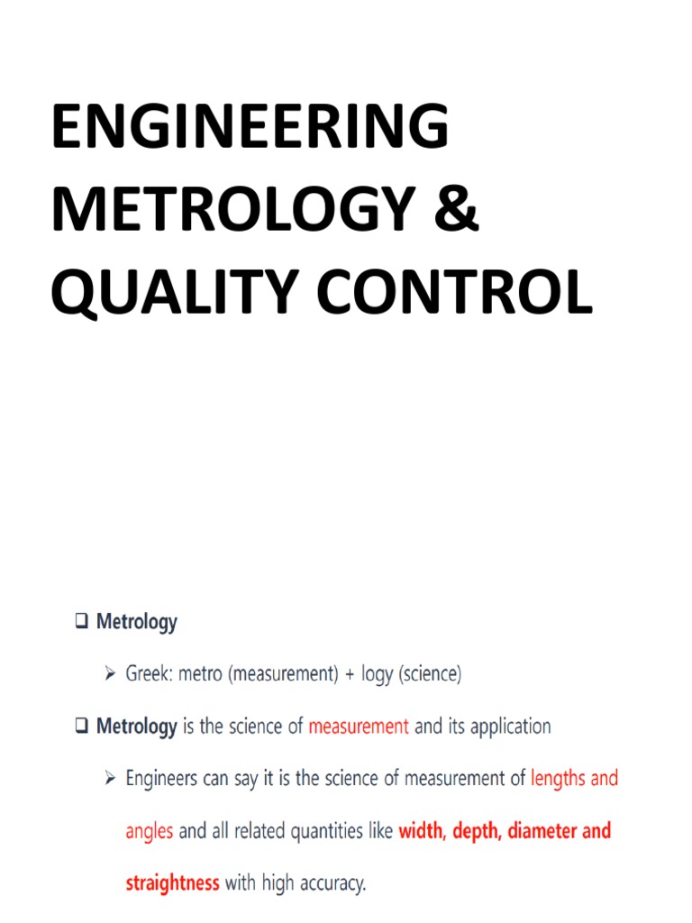 Metrology and Quality Control | PDF