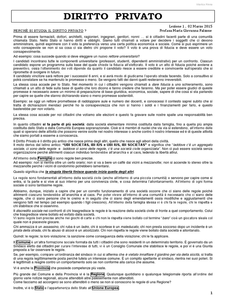 Sbobinature Completo Diritto Privato | PDF