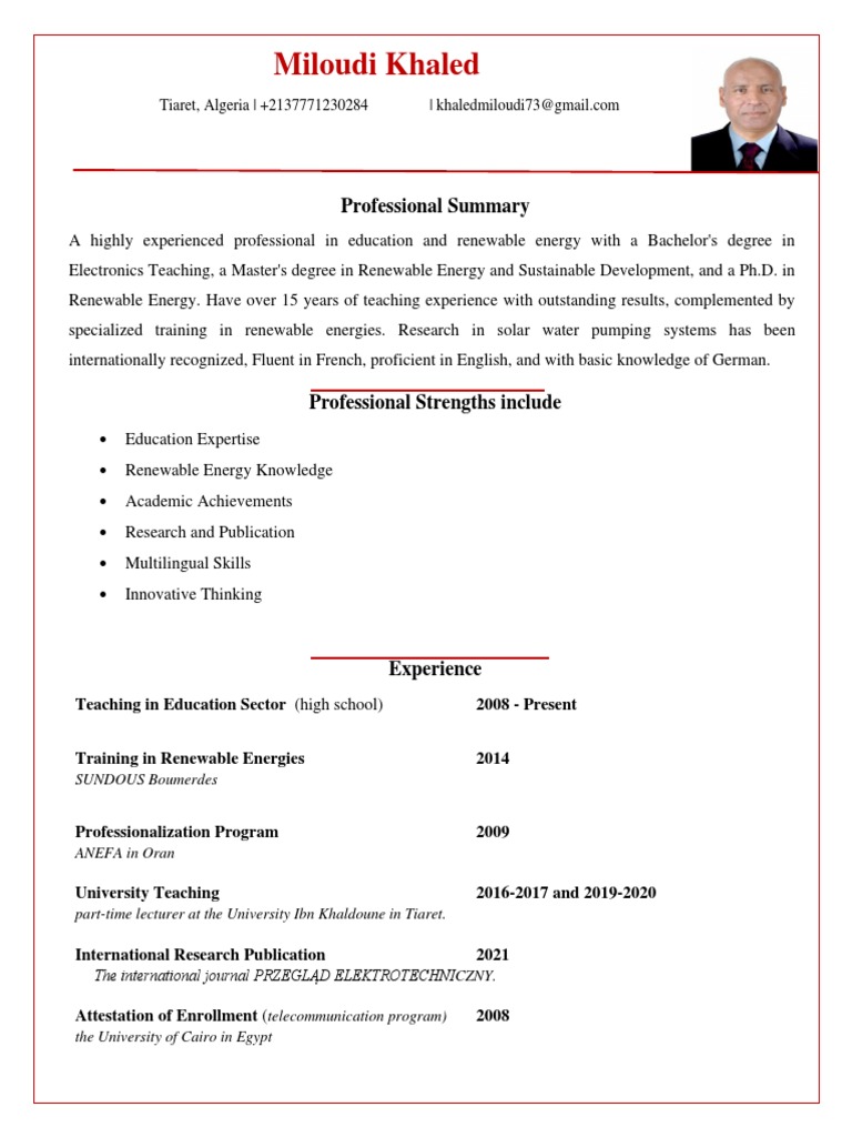 CV Miloudi Khaled | PDF | Art