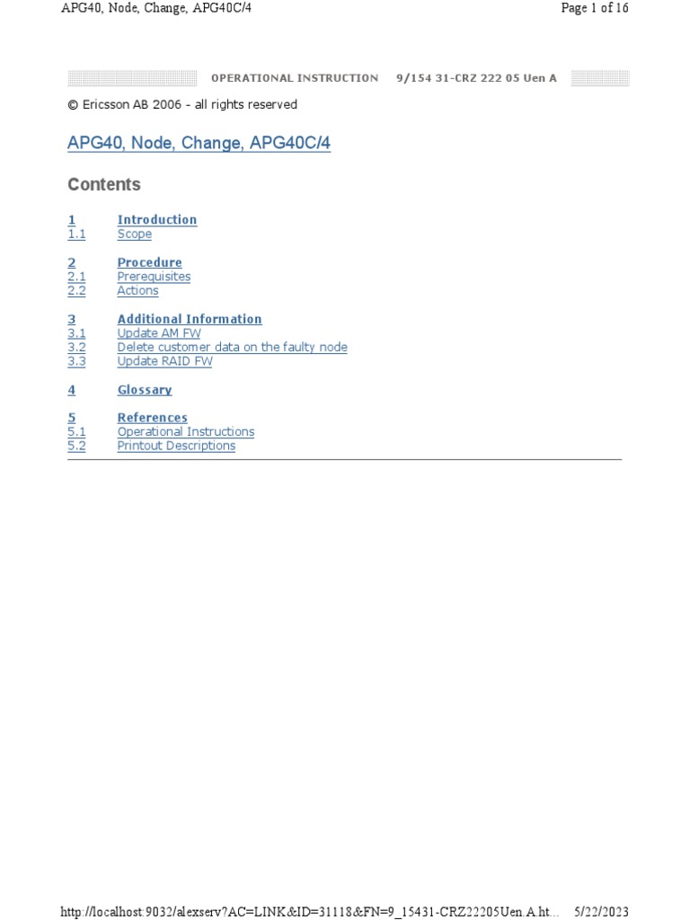 Apg40c - 4 Node Change | PDF