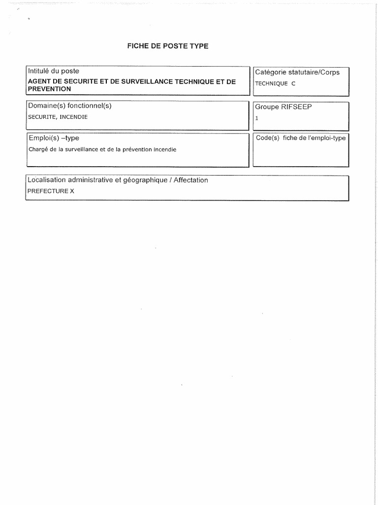 Fiche de Poste Agent de Prévention Et de Sécurité | PDF