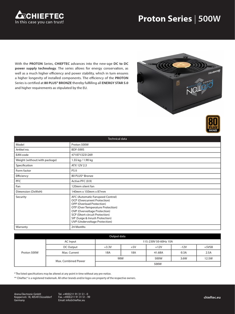 BDF 500s - Psu Datasheet en | PDF
