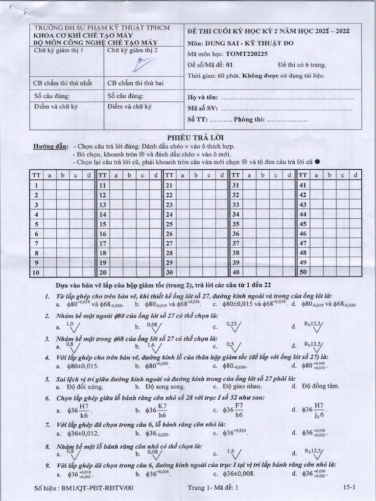 De Thi Mon Dung Sai Ktdo - Tomt220225 | PDF