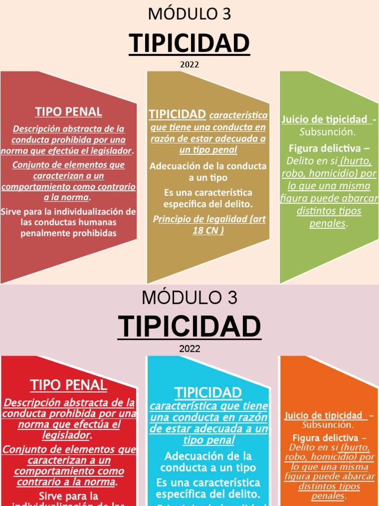 Módulo 3. Tipo Penal y Tipicidad. Clasificación de Los Tipos Penal (DP PG) | PDF