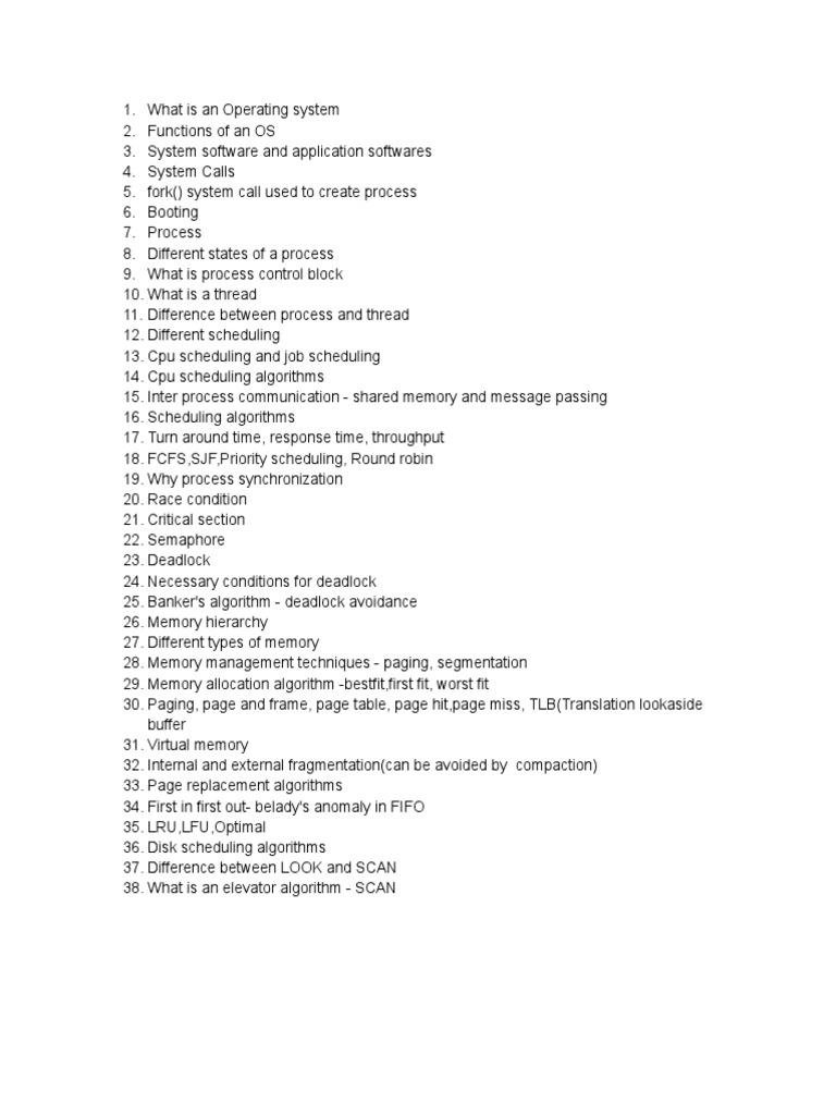 OS Viva Questions | PDF