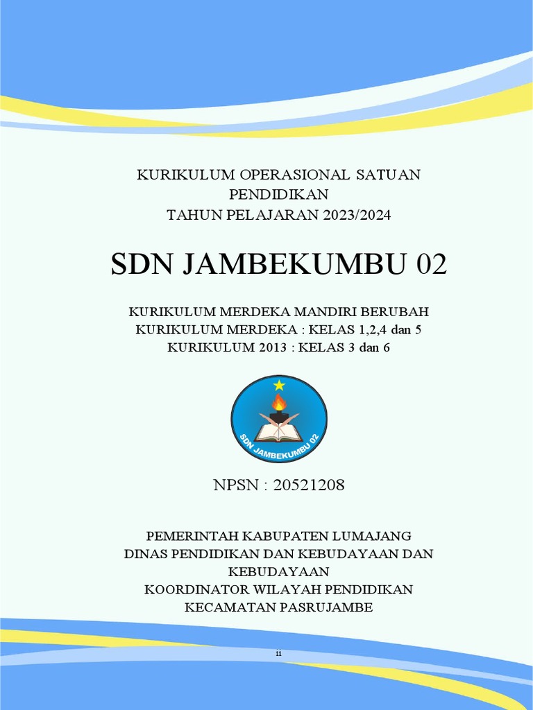 Sampul KOSP Kurikulum Merdeka SDN 02 | PDF