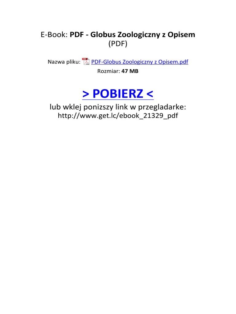 PDF - Globus Zoologiczny Z Opisem | PDF