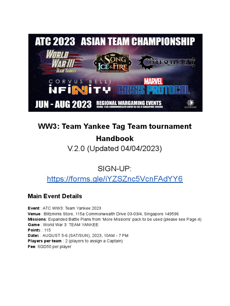 WW3 Team Yankee Tournament Guide | PDF