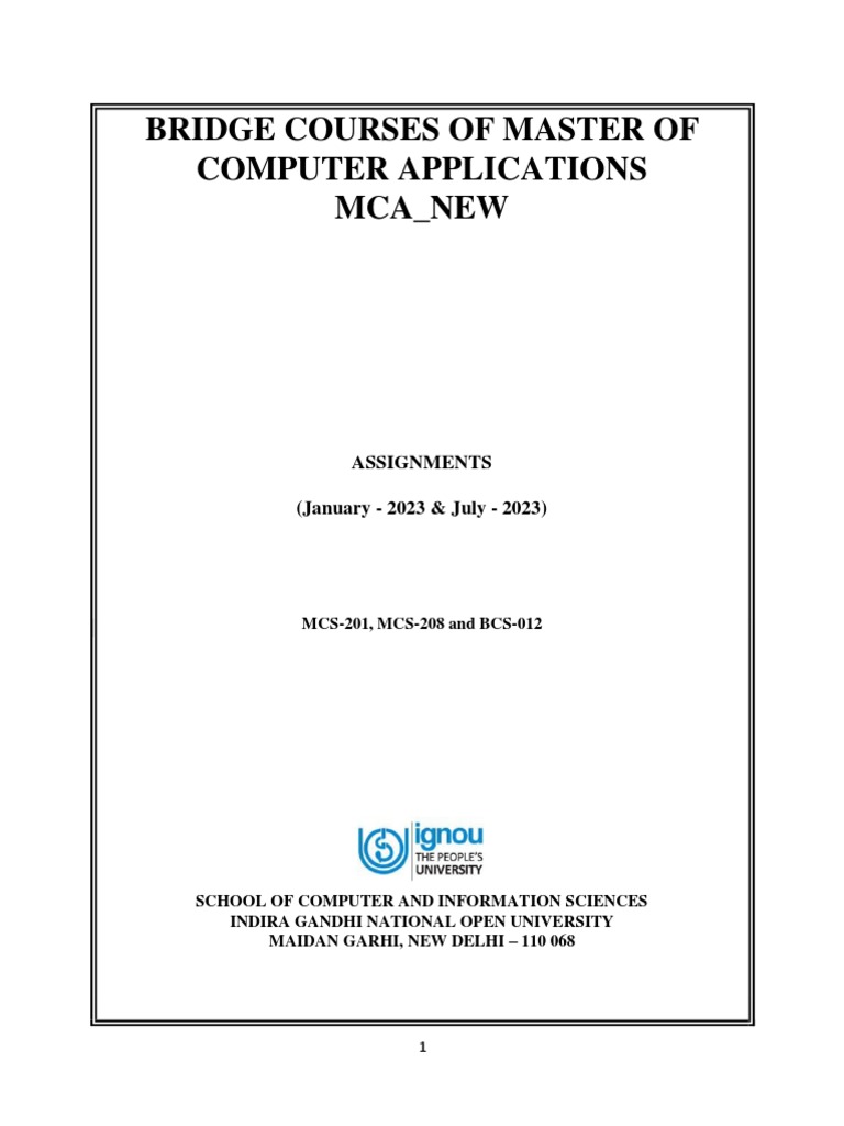 Bridge Courses Assignments 2023 | PDF