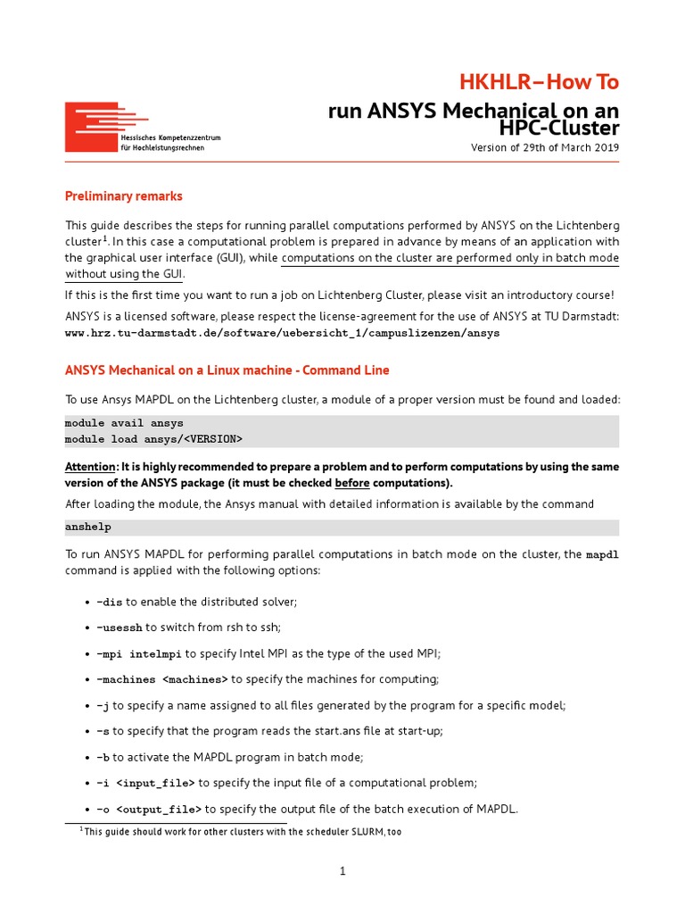 HKHLR HowTo Ansys - MAPDL | PDF