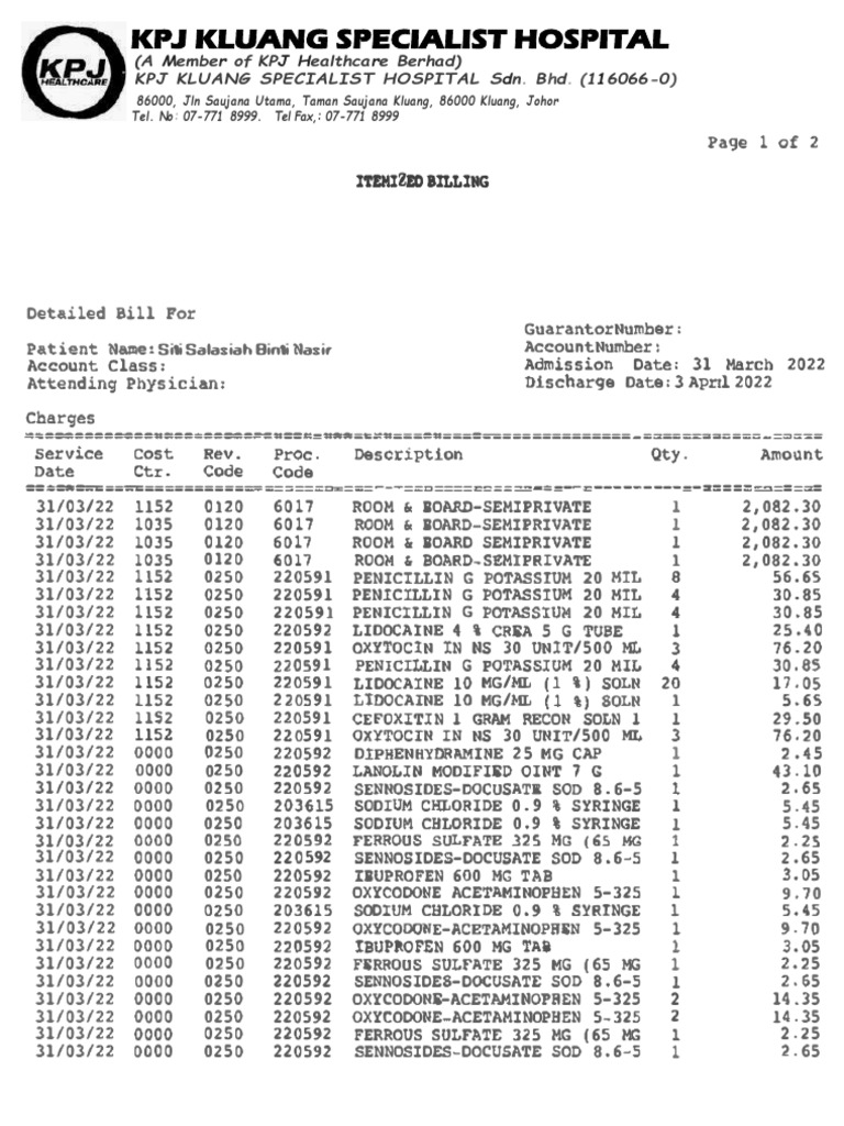 Itemized Bill 2 | PDF