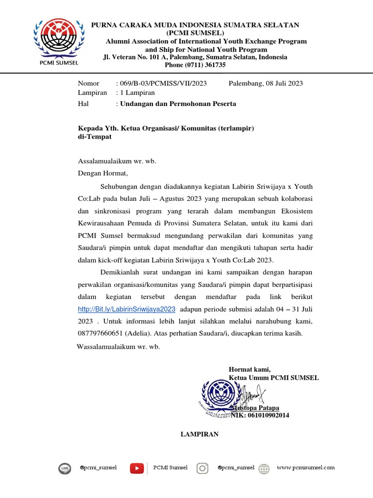 069 Permohonan Komunitas 2023 | PDF