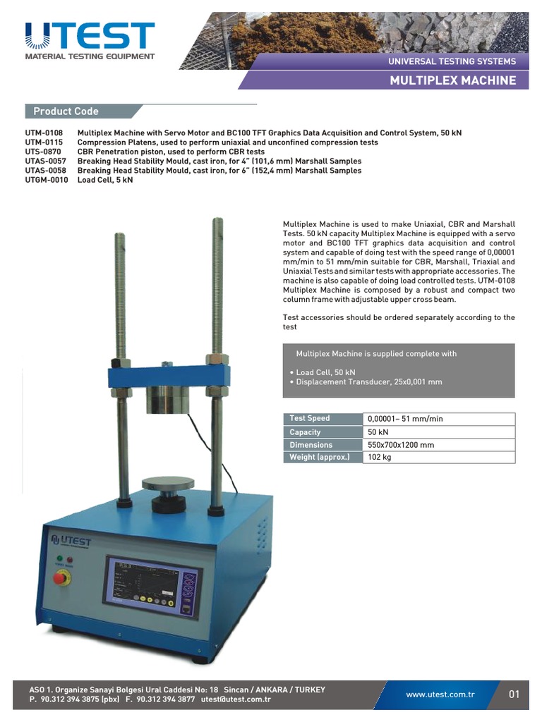 Smart Systems Utest Multiplex Machine Utm-0108 | PDF