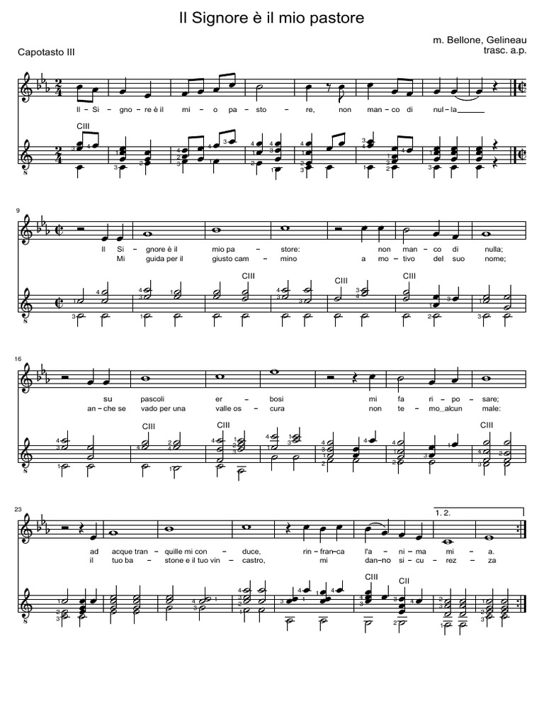 Bellone, Gelineau - Il Signore È Il Mio Pastore Non Manco Di Nulla - S ...